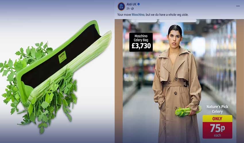 Moschino’s £3,700 Celery Bag Sparks Hilarious Aldi Response with 75p ...